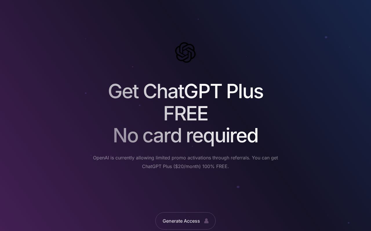 ChatGPT Plus Free Promo